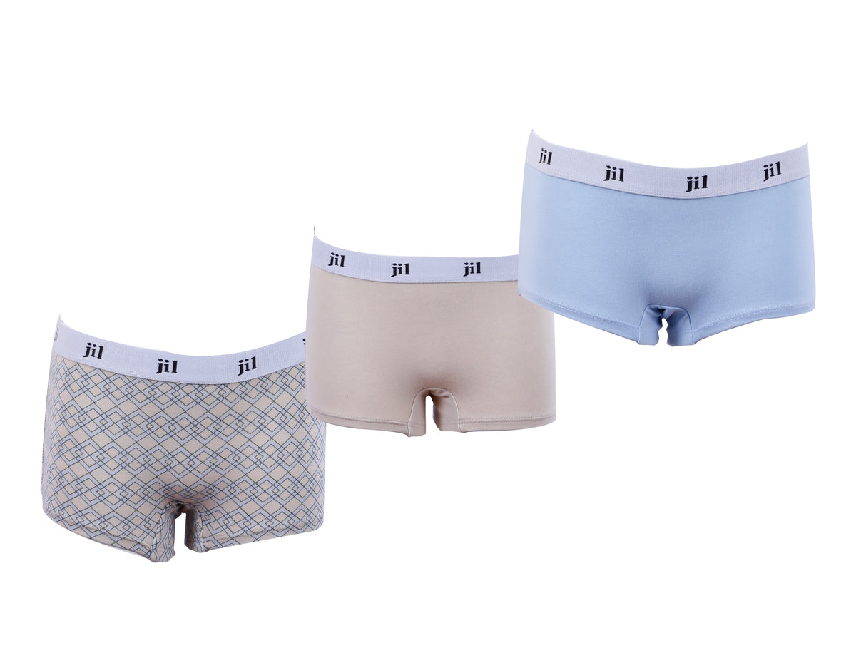 Girls Boyshort Pack of 3,Green blue argyle ,Blue Nantucket Breeze , Wh ...